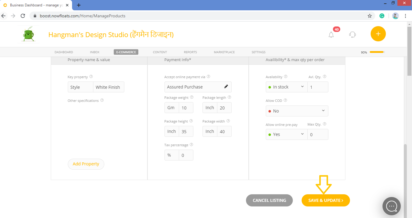 [How To] Edit Product/Service of your website using Boost Web – NowFloats
