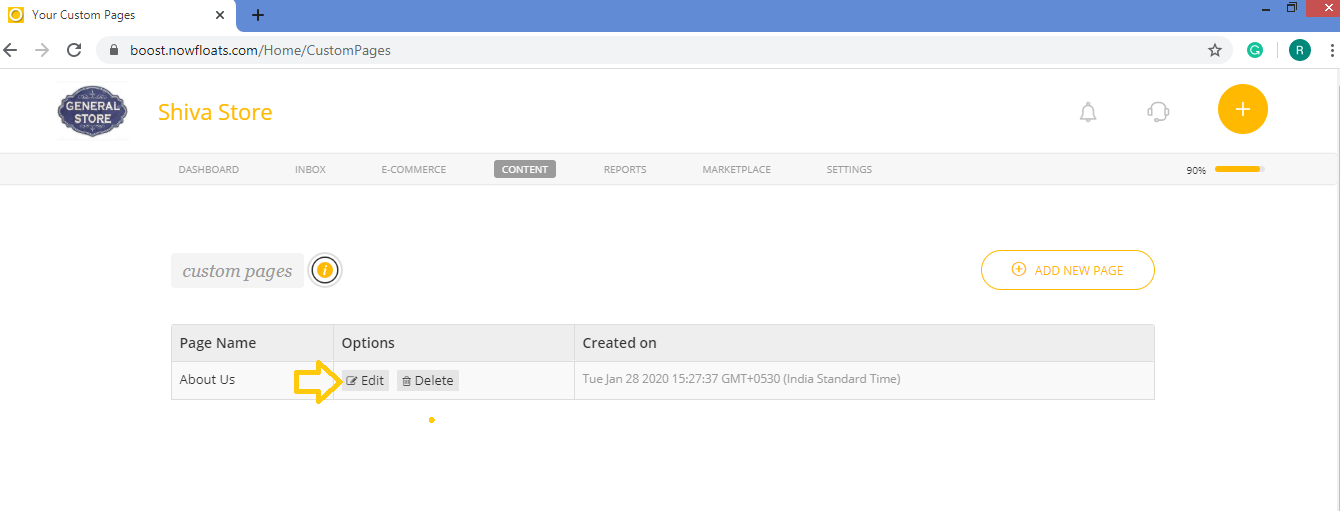 [How To] Edit Custom Page of your website using Boost Web – NowFloats