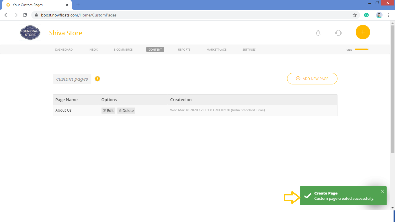 [How To] Add Custom Page to your Boost website using Boost Web – NowFloats