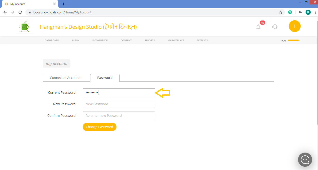 [How To] Change password of your Boost Account using Boost Web – NowFloats