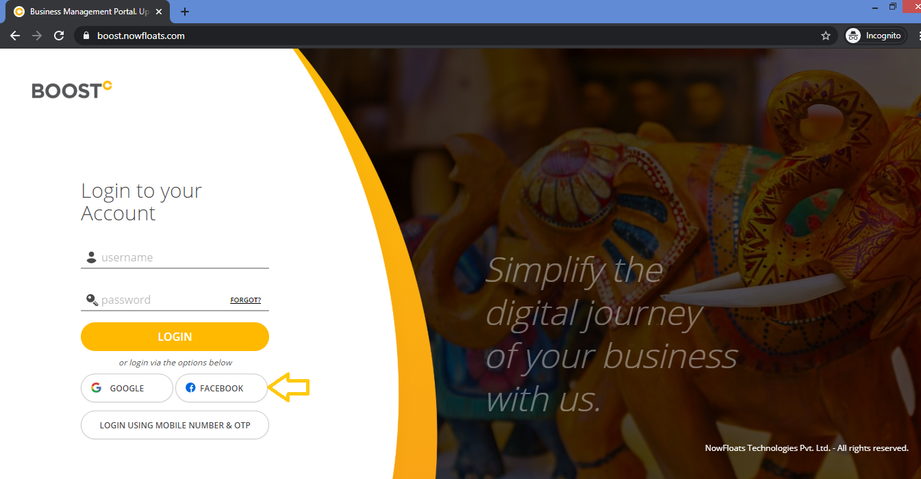 [How To] Login to your Boost Account Via Facebook – NowFloats