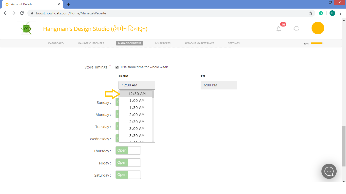 [How To] Setup and Edit Store Timings of Website using Boost Web ...
