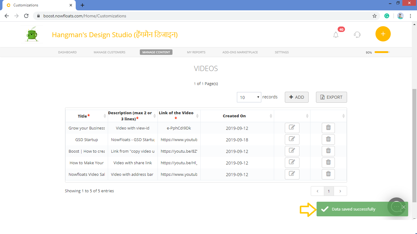 [How To] Add Videos to Manufacturing Website using Boost Web – NowFloats
