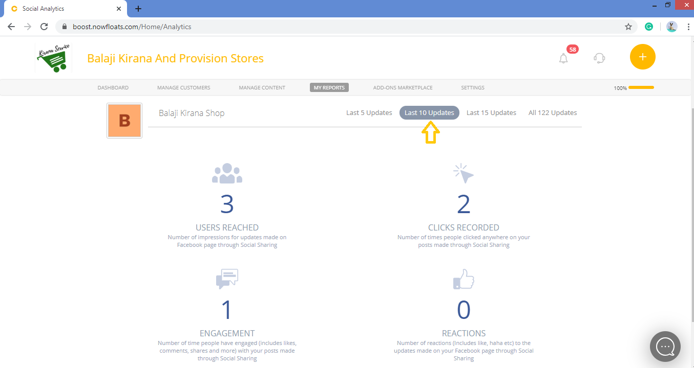 [How To] View Analytics of your Synced Facebook Page in Boost Web – NowFloats