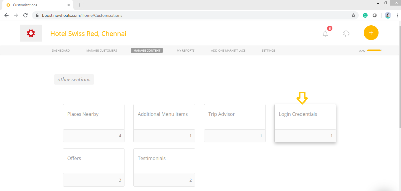 [How To] Delete Login Credentials of the application in Hotels Website using Boost Web – NowFloats