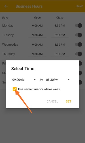 Adding Business Hours of your website in Boost360 App – NowFloats