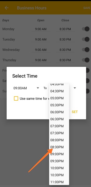 Adding Business Hours of your website in Boost360 App – NowFloats